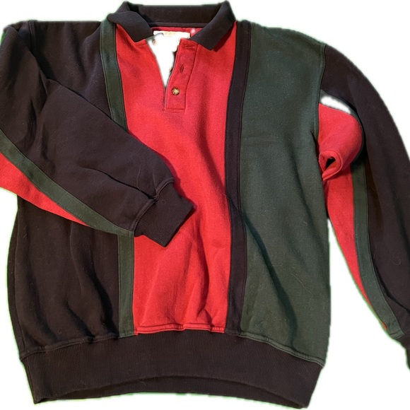 Shirts | Mens Red Green And Navy Rugby Polo Shirt | Poshmark